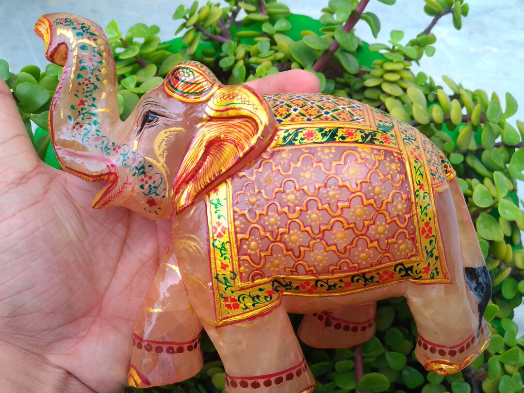 Rose Quartz Elephant,big Elephant,elephant Statue,stone Elephant,pink ...