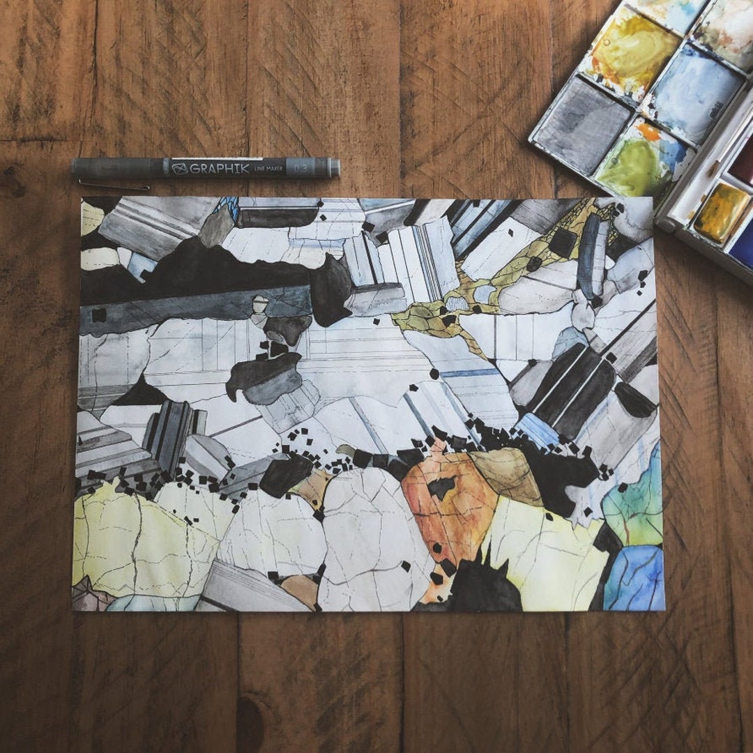 Troctolite, Isle of Rum Print | Geological Thin Section Art - Etsy UK