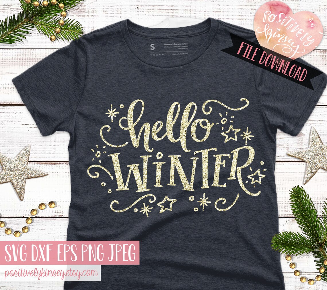 Hello Winter SVG Winter Quote SVG File Mug Design Snow Svg | Etsy