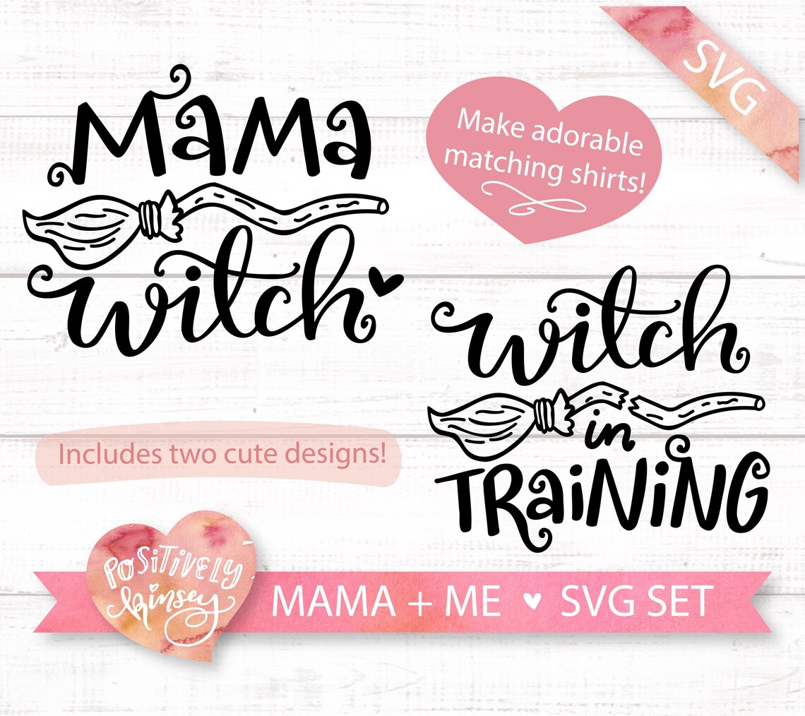 Mommy and Me Witch SVG Set Halloween Svg Files Mama Witch - Etsy