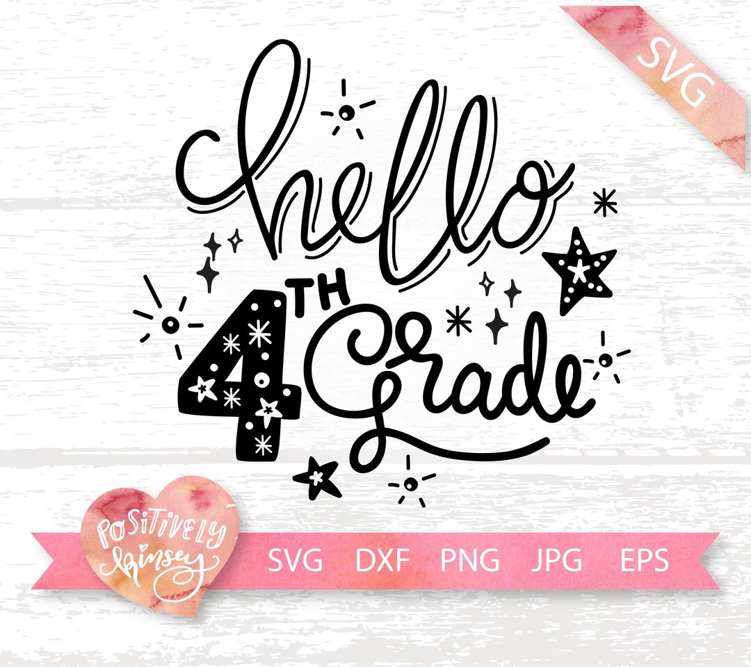 Hello 4th Grade Svg Kids Back to School Svg Design Hello - Etsy