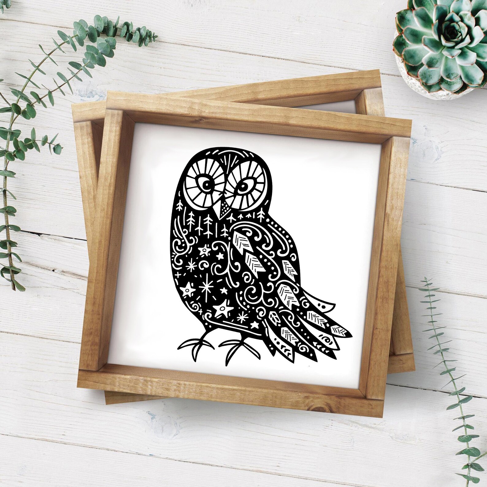 Owl SVG Cute Owl Svg File for Cricut Silhouette Owl Stamp - Etsy