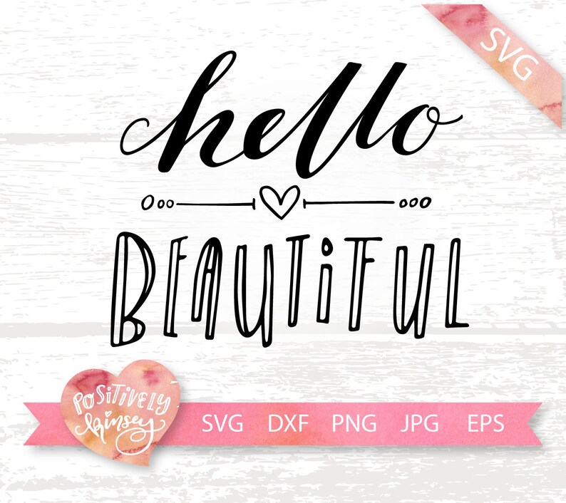Hello Beautiful SVG Inspirational Bathroom Svg for Mirrors | Etsy