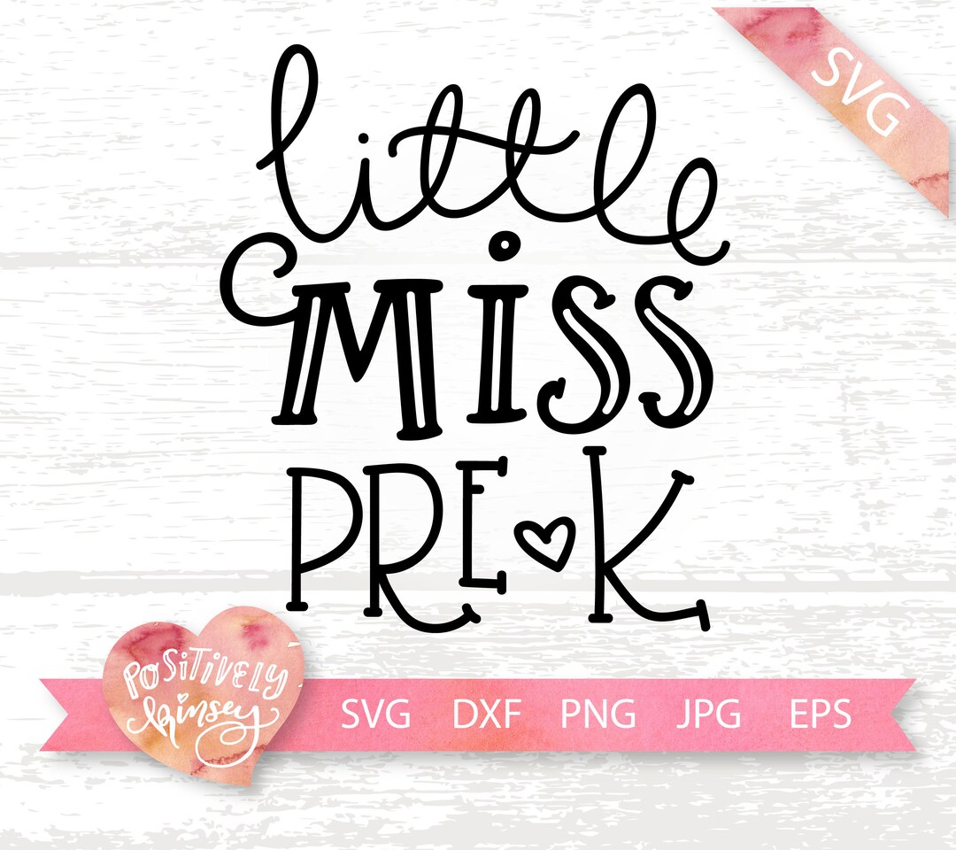 Little Miss Pre-k SVG First Day of School Svg Pre-k Cutie - Etsy