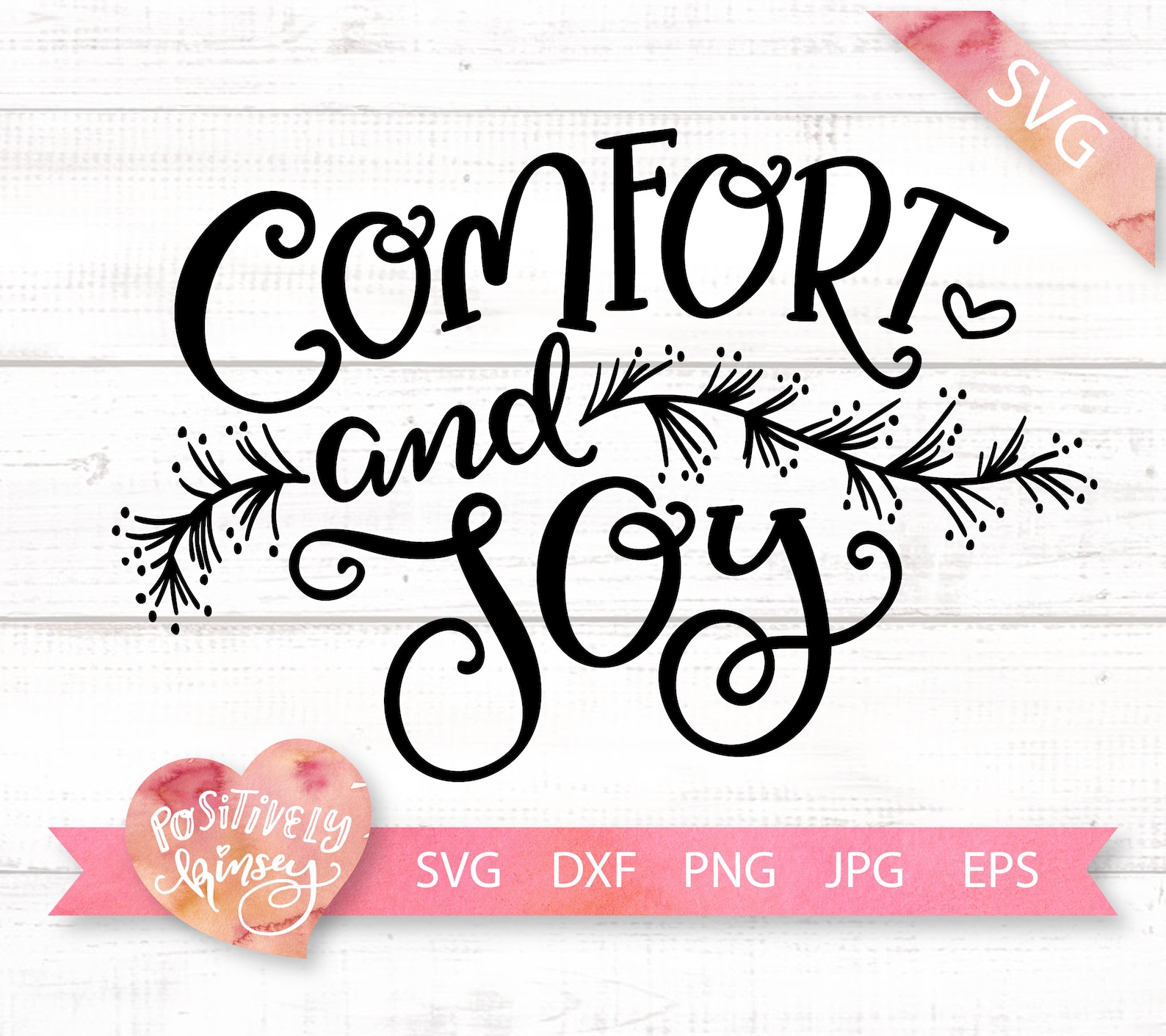 Comfort and Joy SVG Christmas Svg File Christmas Quote Svg | Etsy