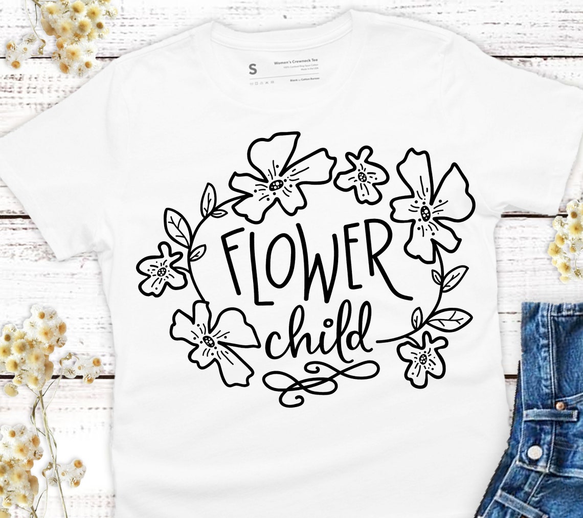 Flower Child SVG Whimsical Flower Svg Quote Cute Kids Svg | Etsy