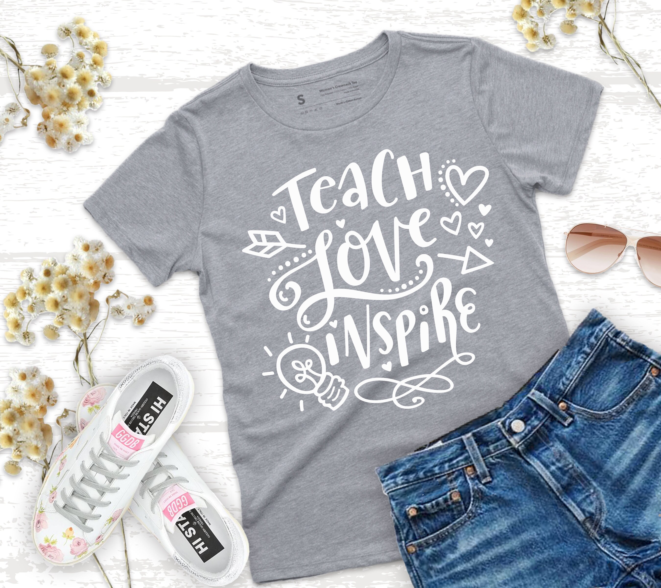 Teach Love Inspire SVG, Teacher Svg File, Teacher Shirt Svg, Cut Files ...