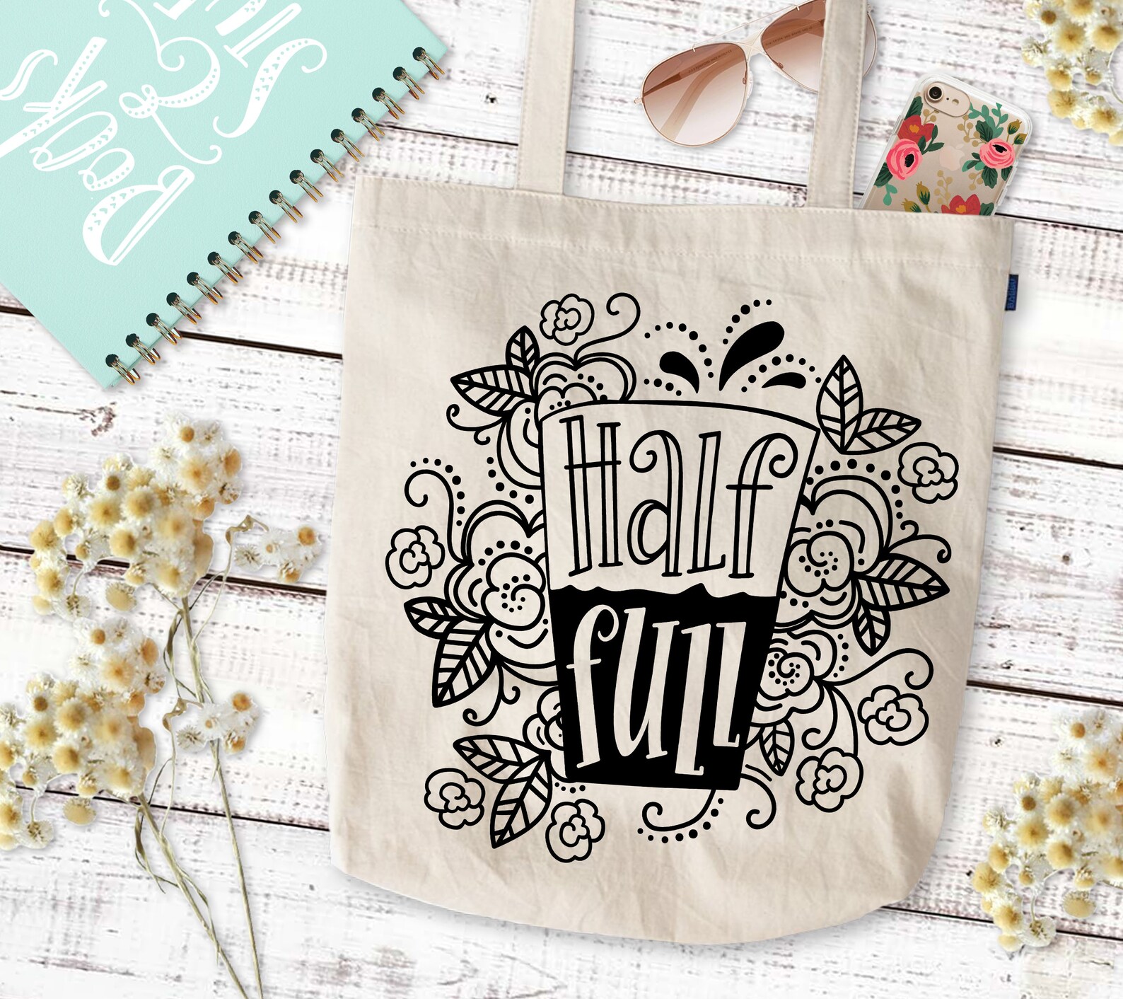 Half Full SVG Cut File Zentangle Svg Boho Design | Etsy