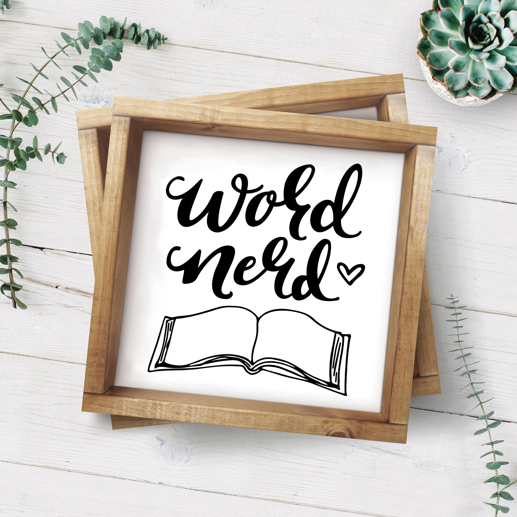 Word Nerd SVG Cut File Hand Lettering Quote Bookish Books | Etsy