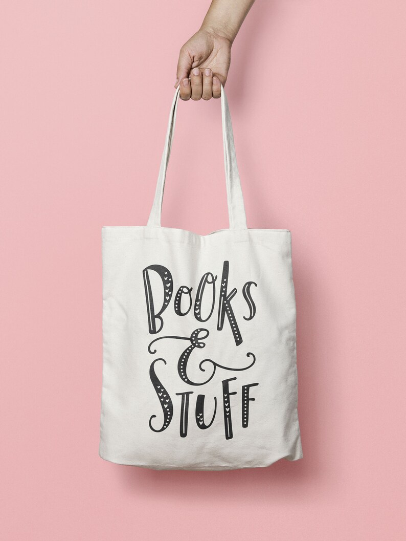 Books and Stuff SVG Cut File // Hand Lettering Quote Art // - Etsy