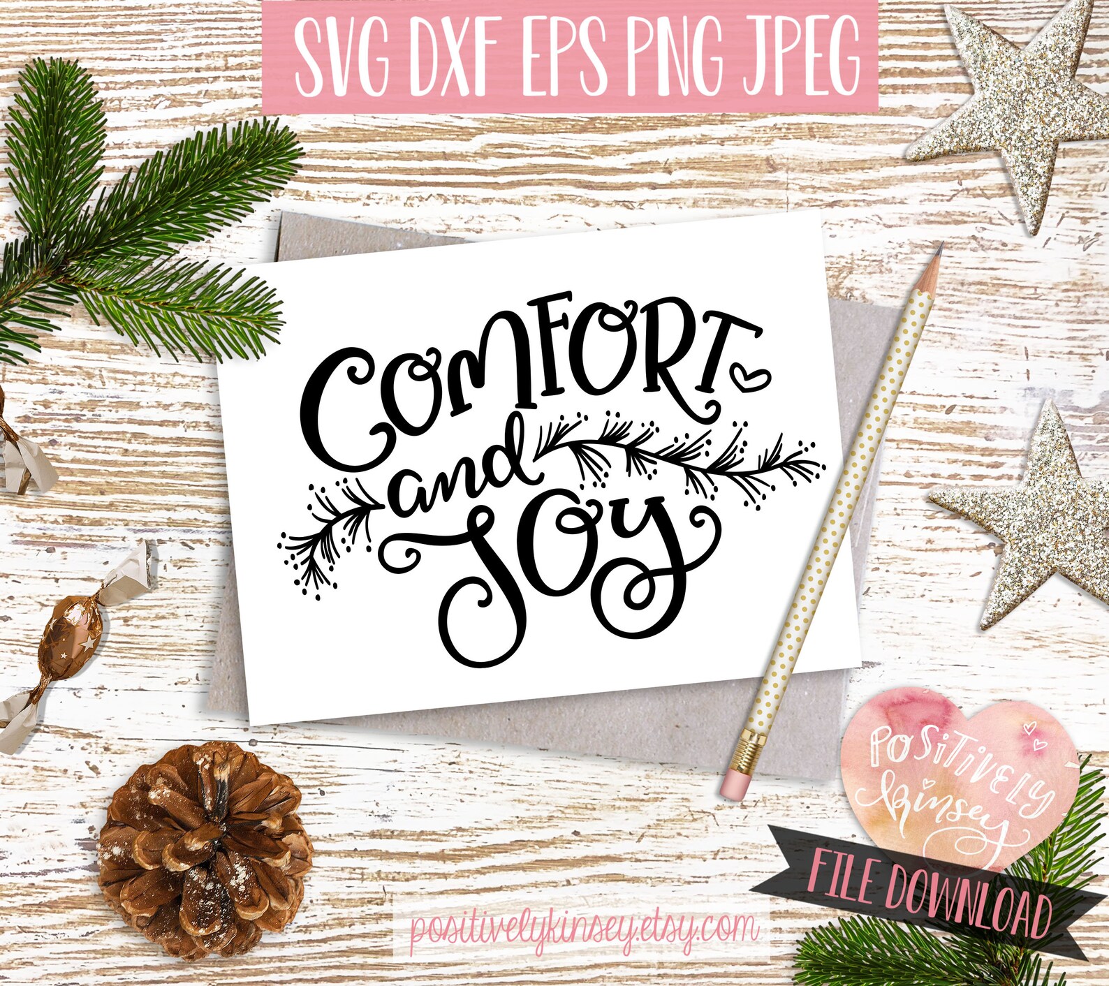 Comfort and Joy SVG Christmas Svg File Christmas Quote Svg | Etsy