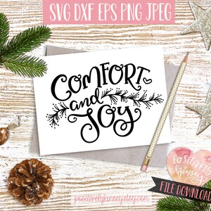 Comfort and Joy SVG, Christmas Svg File, Christmas Quote Svg, Christmas ...