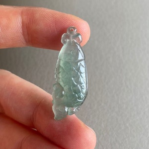 Fish Jadeite Jade Pendant, Icy Light Green, Natural Grade A Jade ...