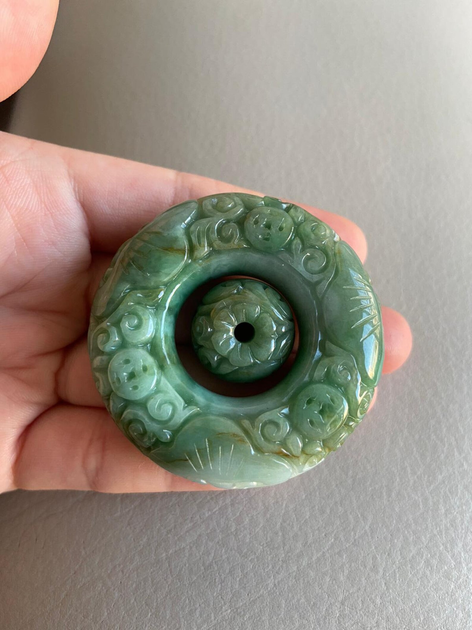 Jadeite Jade Donut Pendant & Jade Bead Green Natural Grade A - Etsy