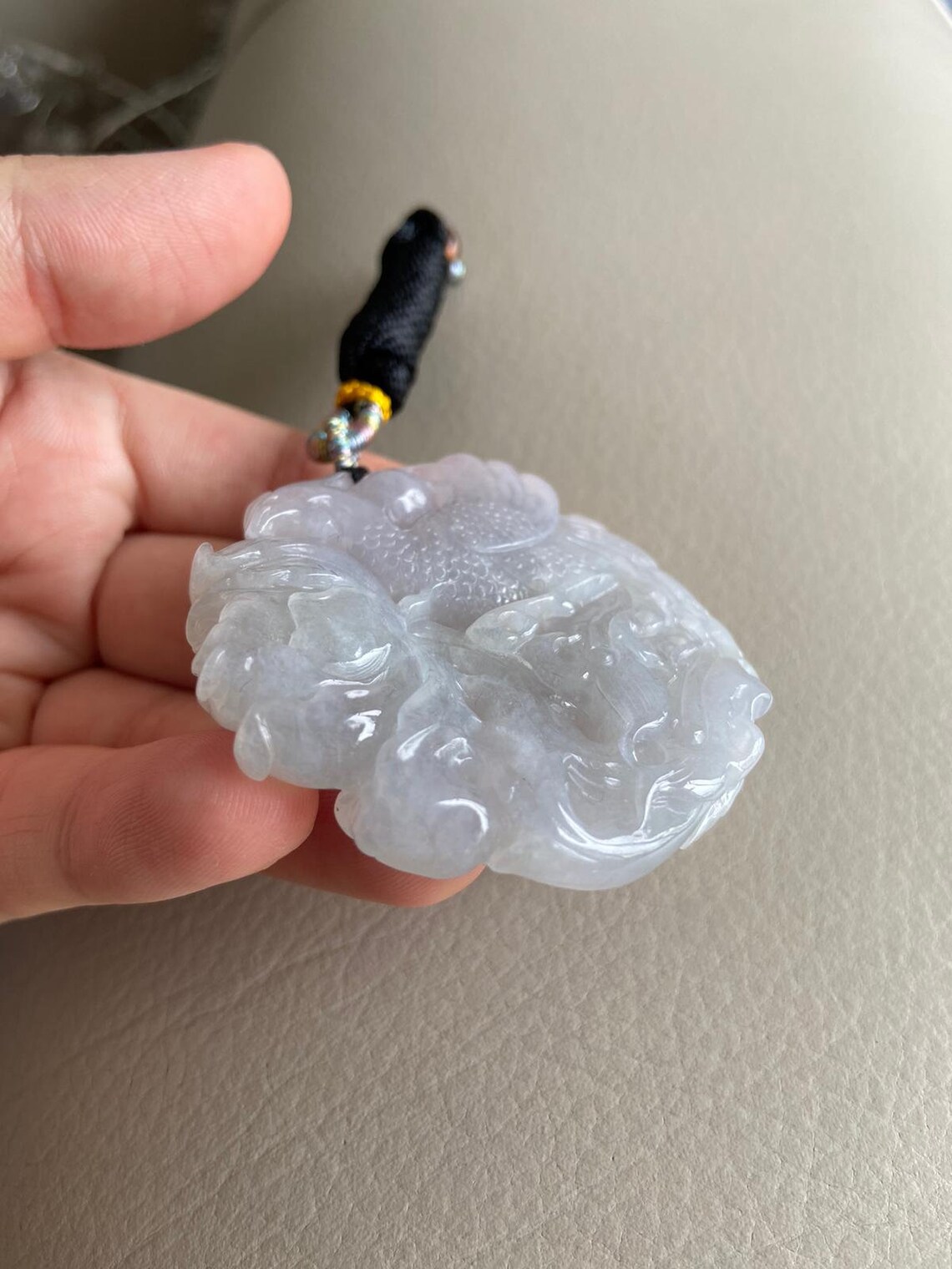 Chinese Phoenix & Flower Jadeite Jade Pendant Light Green - Etsy