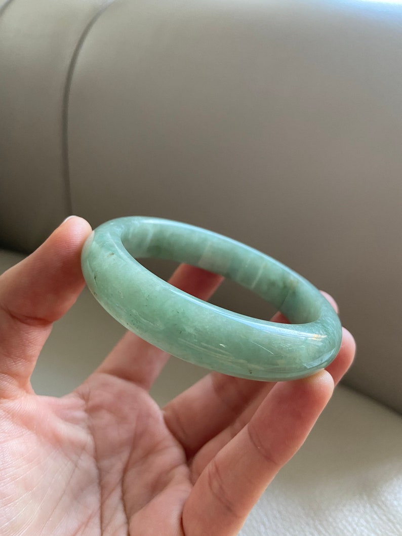 Jade Bangle 57.6mm 2.27 Round Shape Green Natural - Etsy