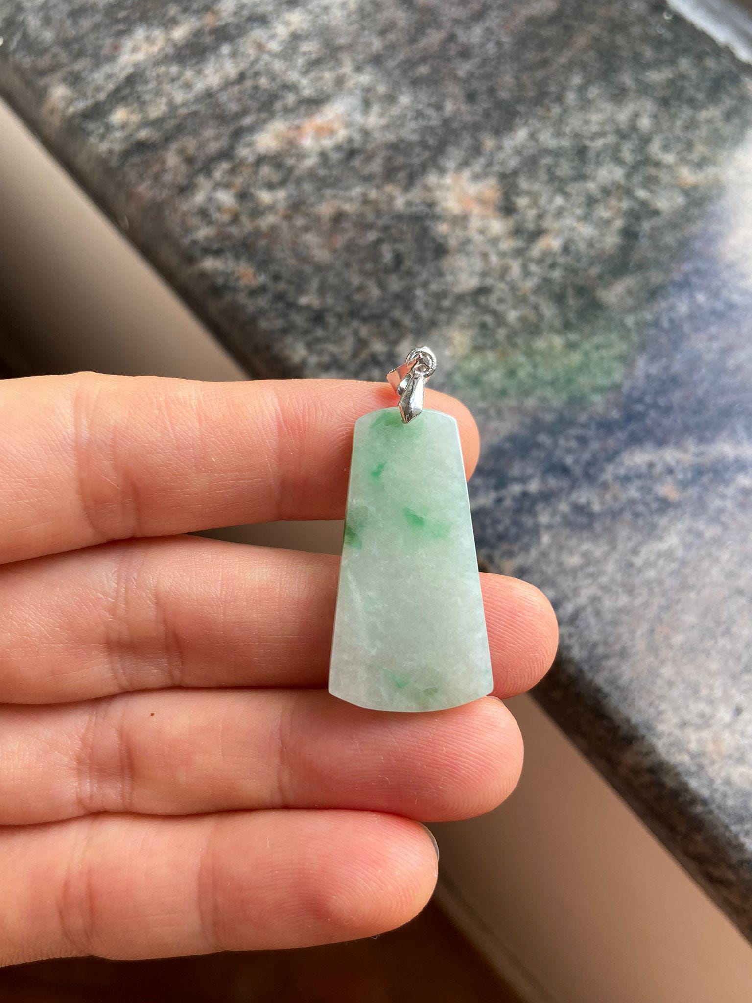 Natural Burmese Jadeite Jade Pendant: Light Green Gemstone - Etsy