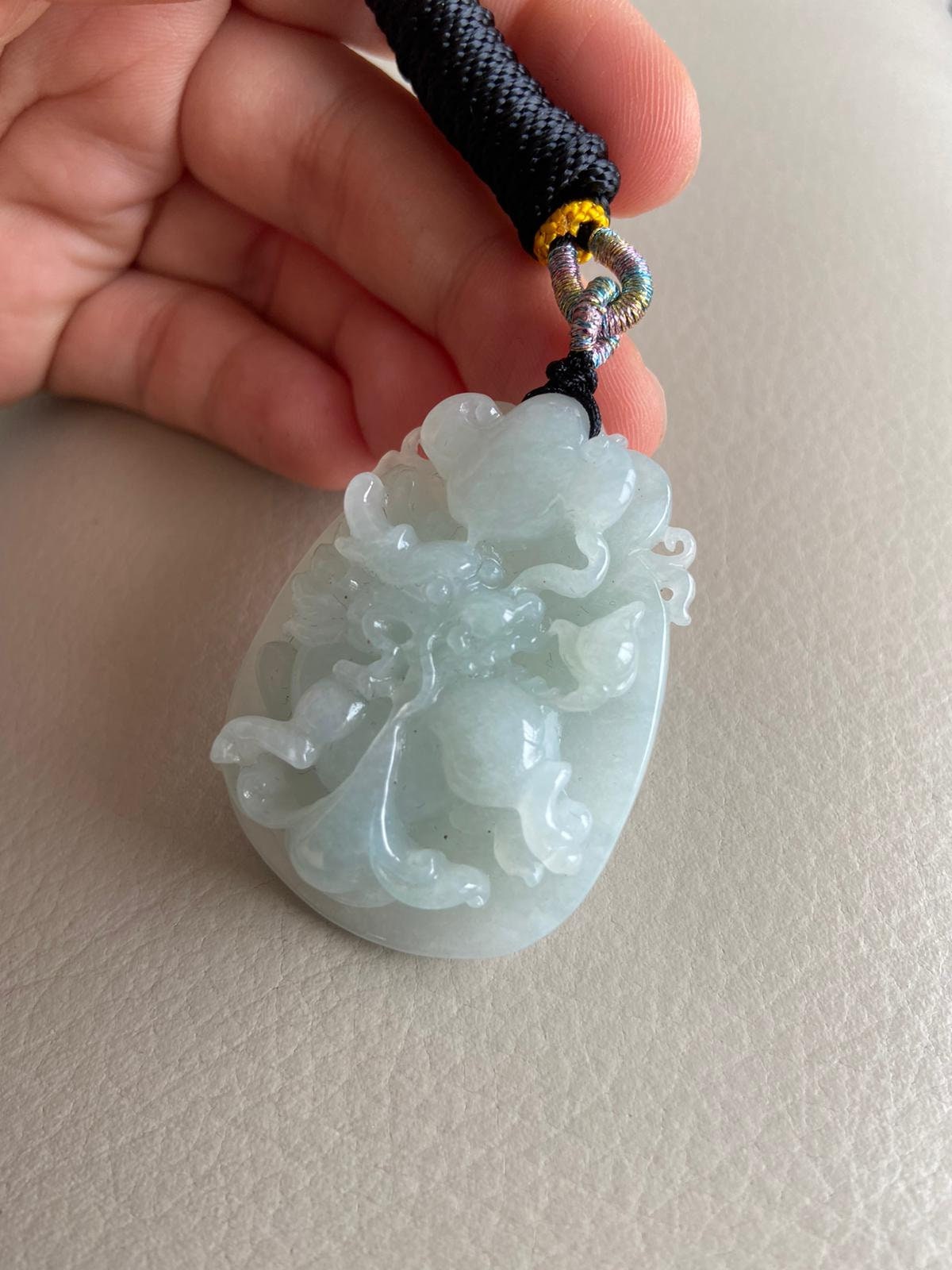 Qilin or Kirin 麒麟 Jadeite Jade Pendant Light Green Natural | Etsy
