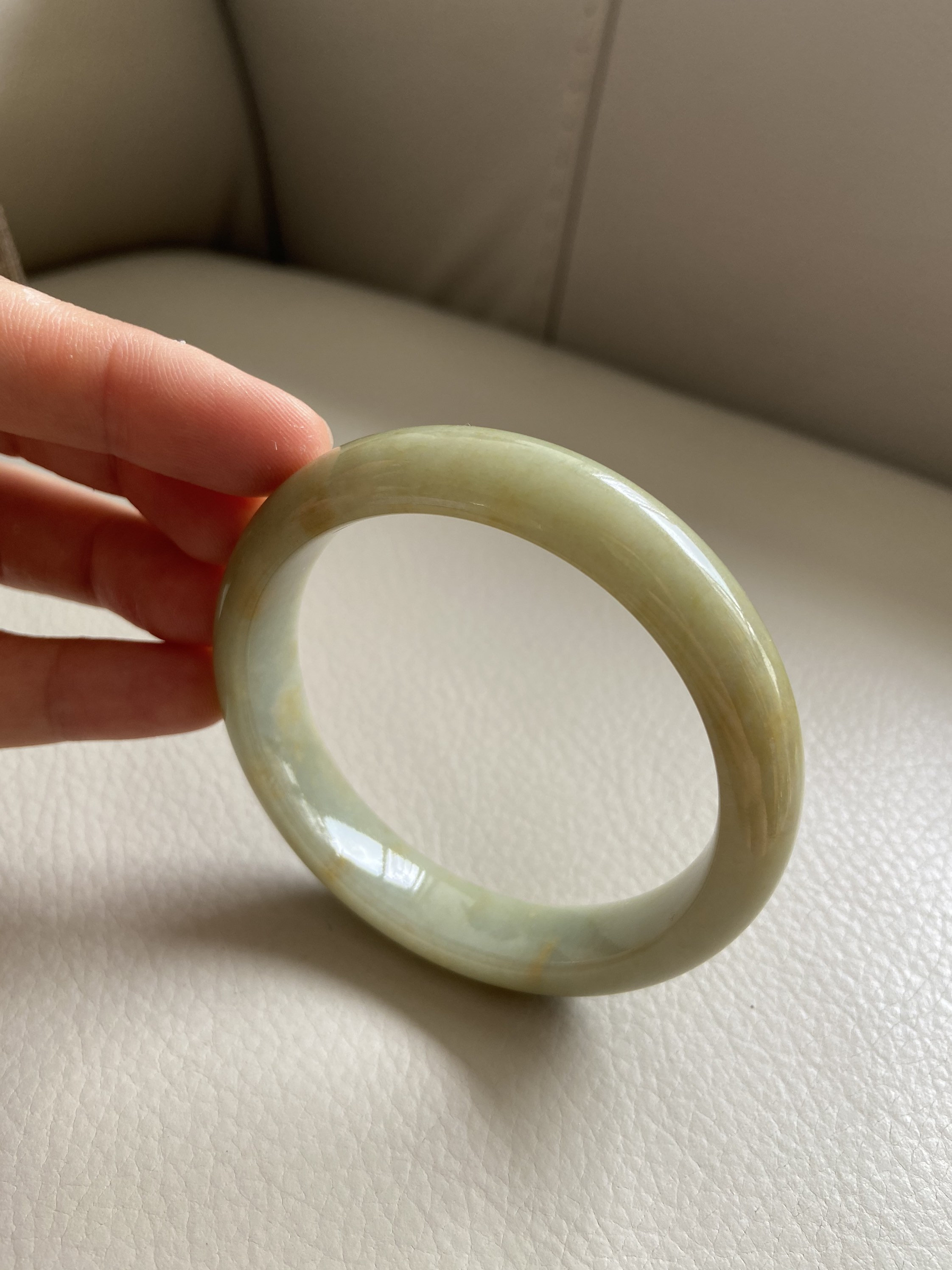 Jade Bangle 58.7mm 2.31 Round Shape Light Green with | Etsy