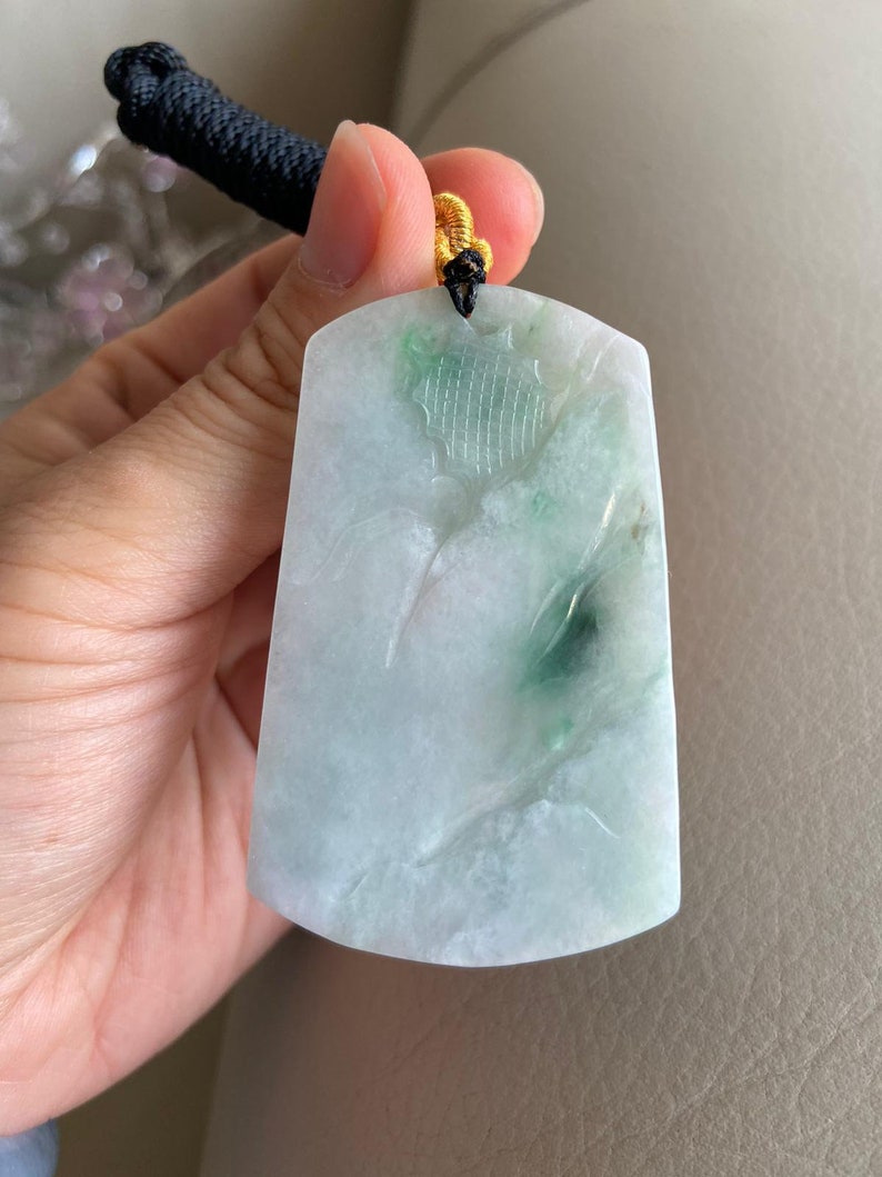 Carved Landscape Jadeite Jade Pendant, Chinese Style Scenery, Bridge ...