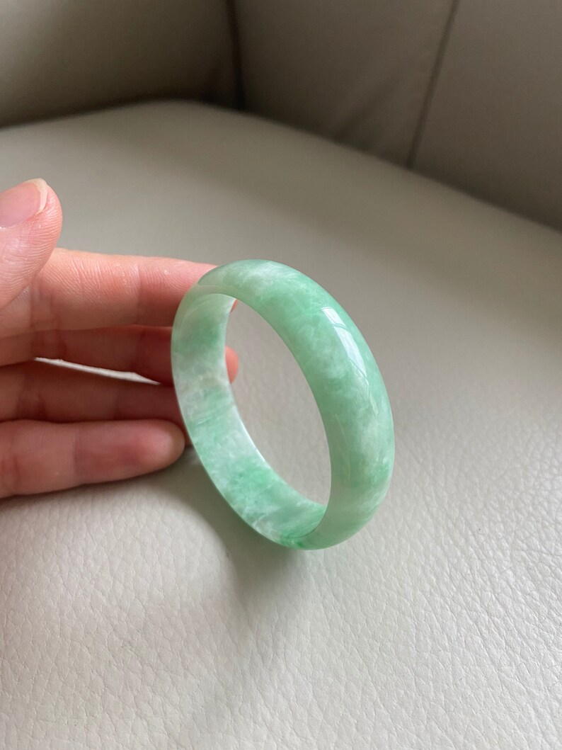 Jade Bangle 48.1mm 1.89 Light Green Bangle in Round - Etsy