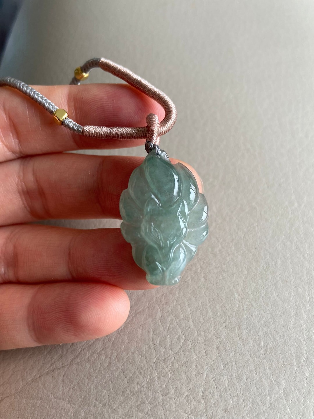 Nine-tailed Fox Jadeite Jade Pendant for Necklace, Light Green, Natural ...