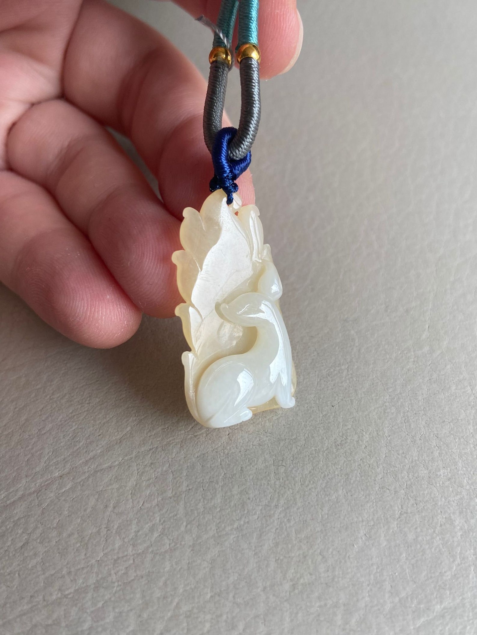 Nine-tailed Fox Jadeite Jade Pendant for Necklace Yellow - Etsy