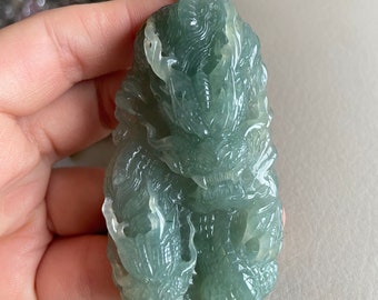 Certified Hand Carved Light Glassy Green Imperial Jade Burma Natural ...