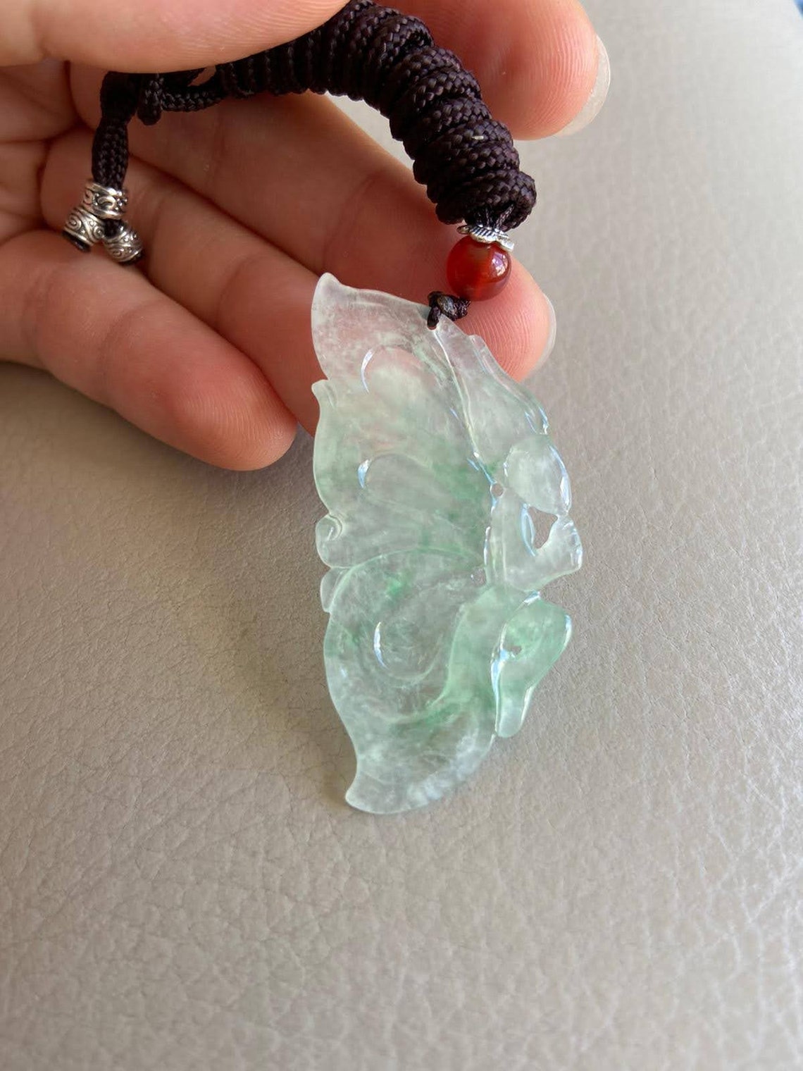 Butterfly Jadeite Jade Pendant for Necklace Icy Light Green - Etsy UK