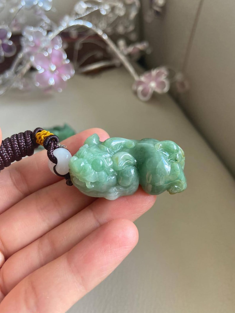 Chinese Pixiu 貔貅 Jadeite Jade Pendants Pair Green Natural - Etsy