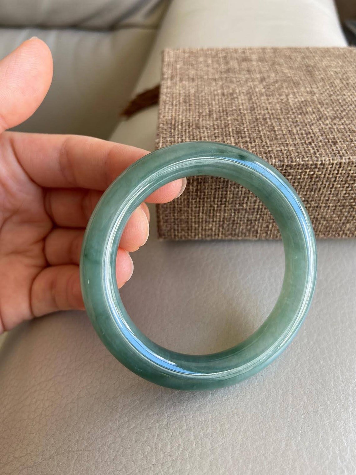 Jade Bangle 52.8mm 2.08 Round Shape Light Green - Etsy