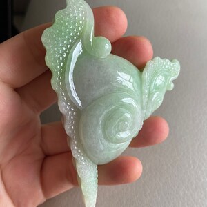 Snail Jadeite Jade Statue, Light Green, Natural Grade A Jade Certified ...