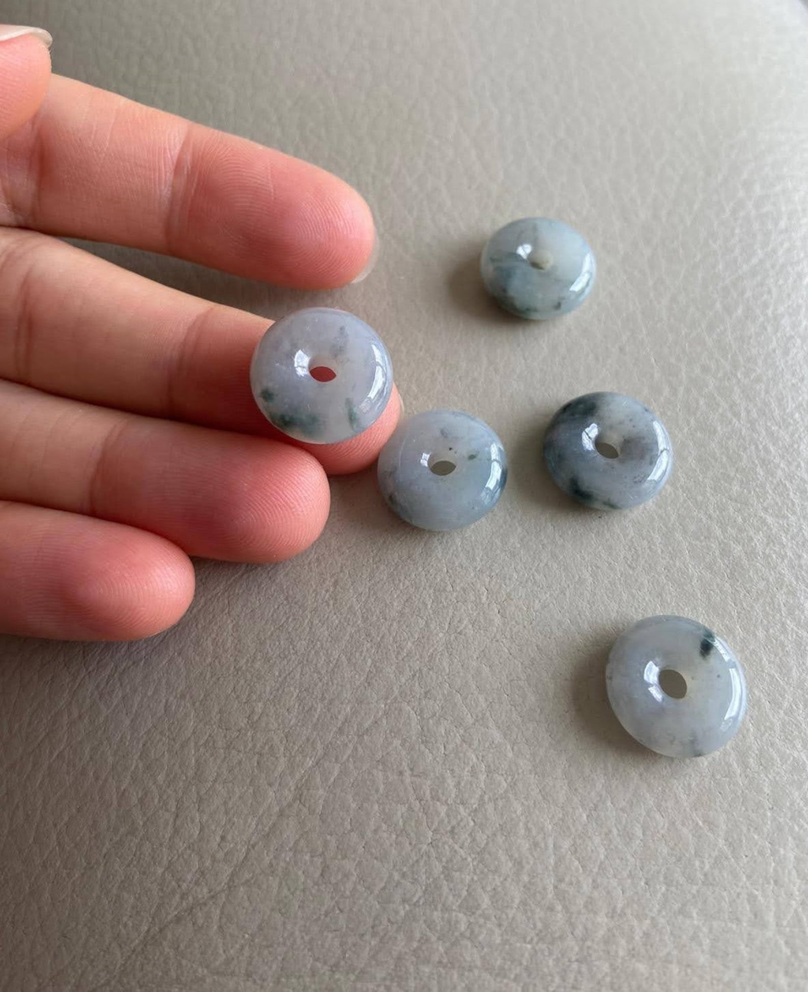 Jadeite Jade Donut Pendant, Smoky Gray, USD60 Each per Bead ...