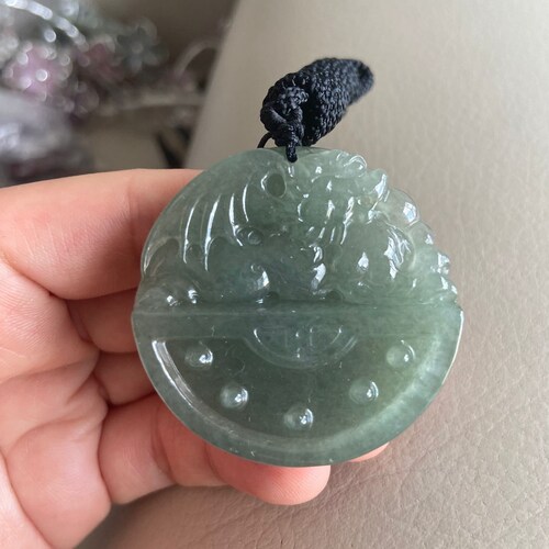Chinese Pixiu 貔貅 Jadeite Jade Pendants Pair Green Natural - Etsy