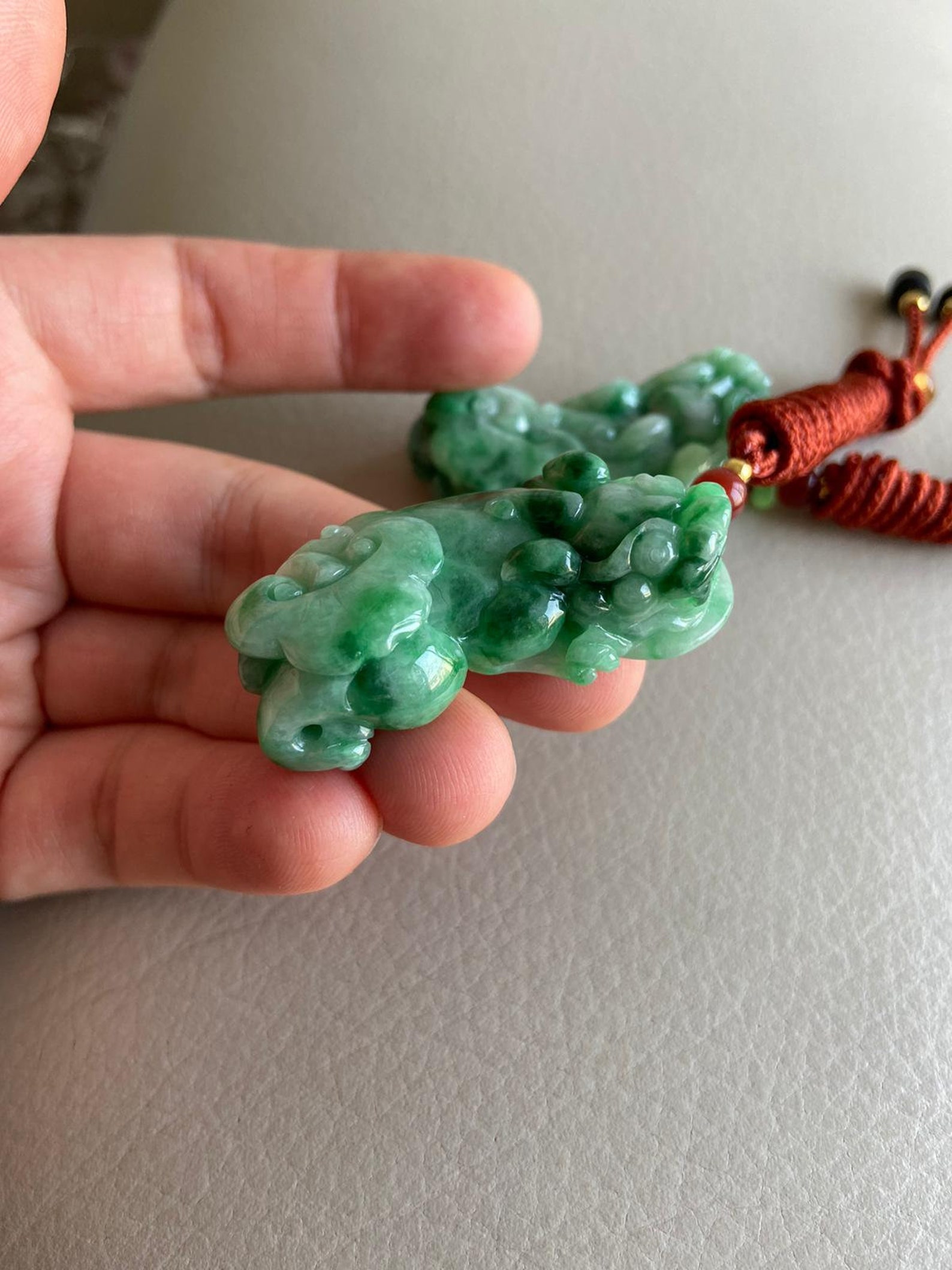 Pair Chinese Pixiu 貔貅 Jadeite Jade Pendant Light Green - Etsy