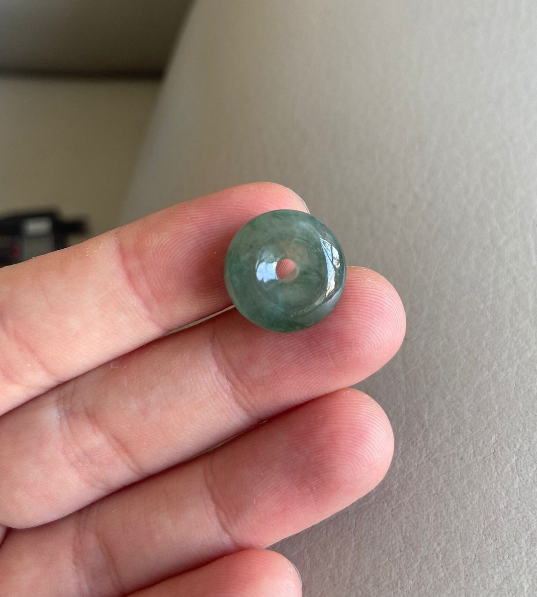 Jadeite Jade Donut Pendant, Light Green, Natural Grade A Type A Jade ...