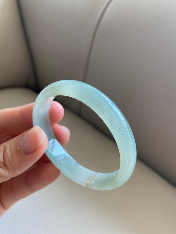 Jade Bangle 50.0mm 1.97 with Real Gold Oval Shape | Etsy