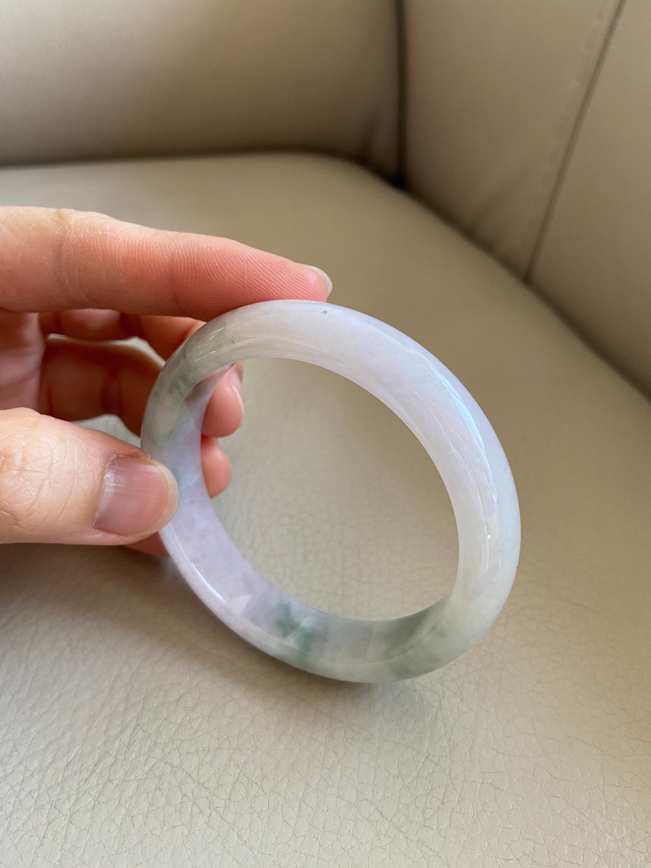 Jade Bangle 55.6mm 2.19 Round Shape Light Lavender & - Etsy