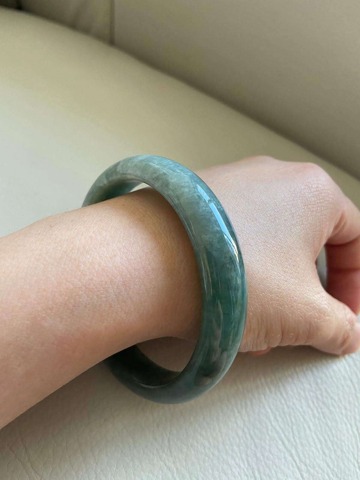 Jade Bangle 61.6mm 2.43 Round Shape Green Jadeite | Etsy