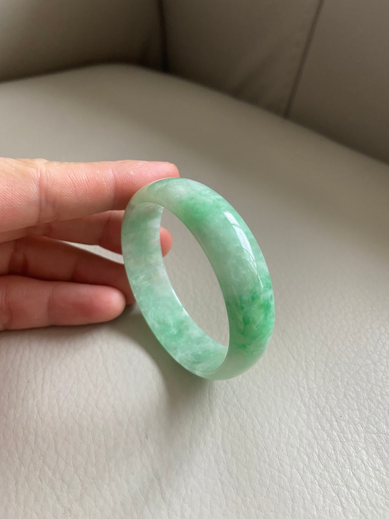Jade Bangle 48.1mm 1.89 Light Green Bangle in Round - Etsy