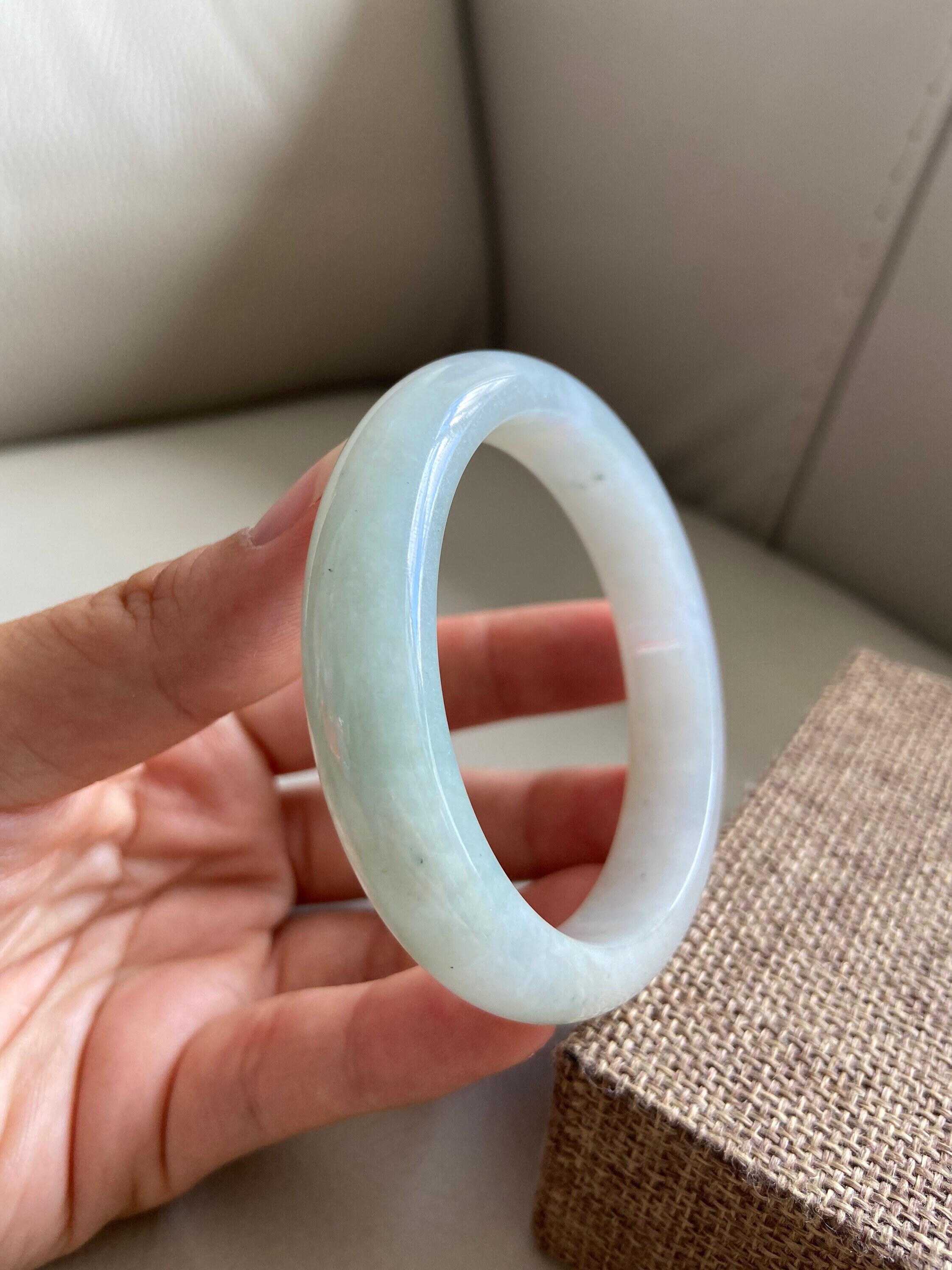 Jade Bangle 55.4mm 2.18 Round Shape Light Green - Etsy UK