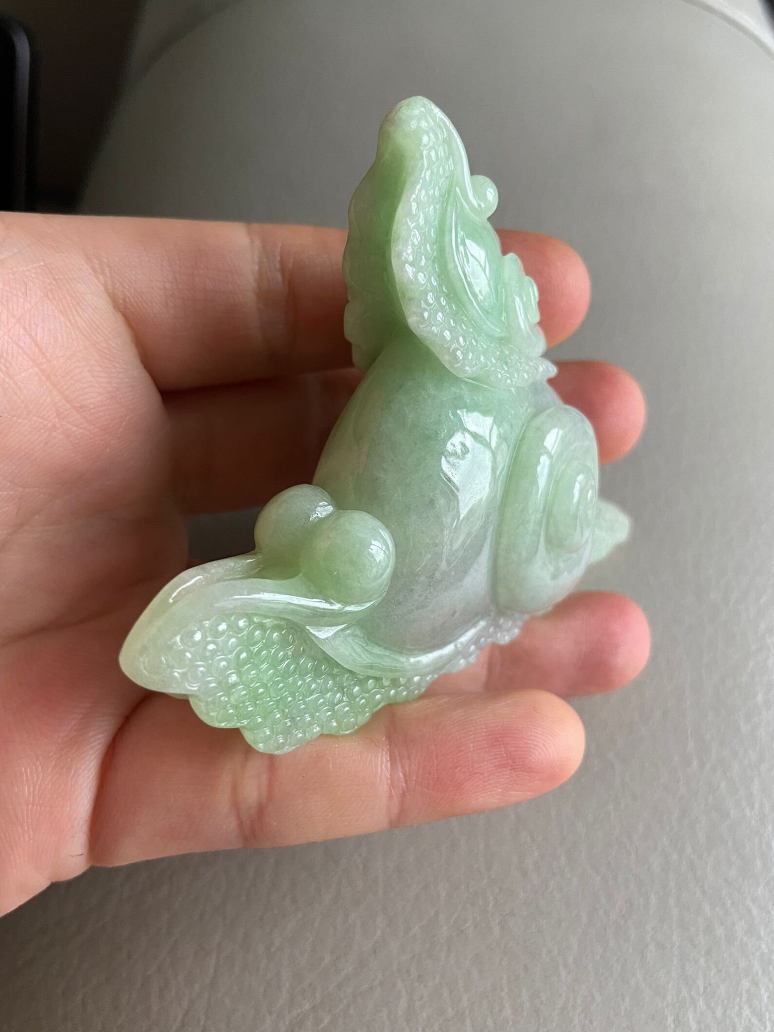 Snail Jadeite Jade Statue, Light Green, Natural Grade A Jade Certified ...