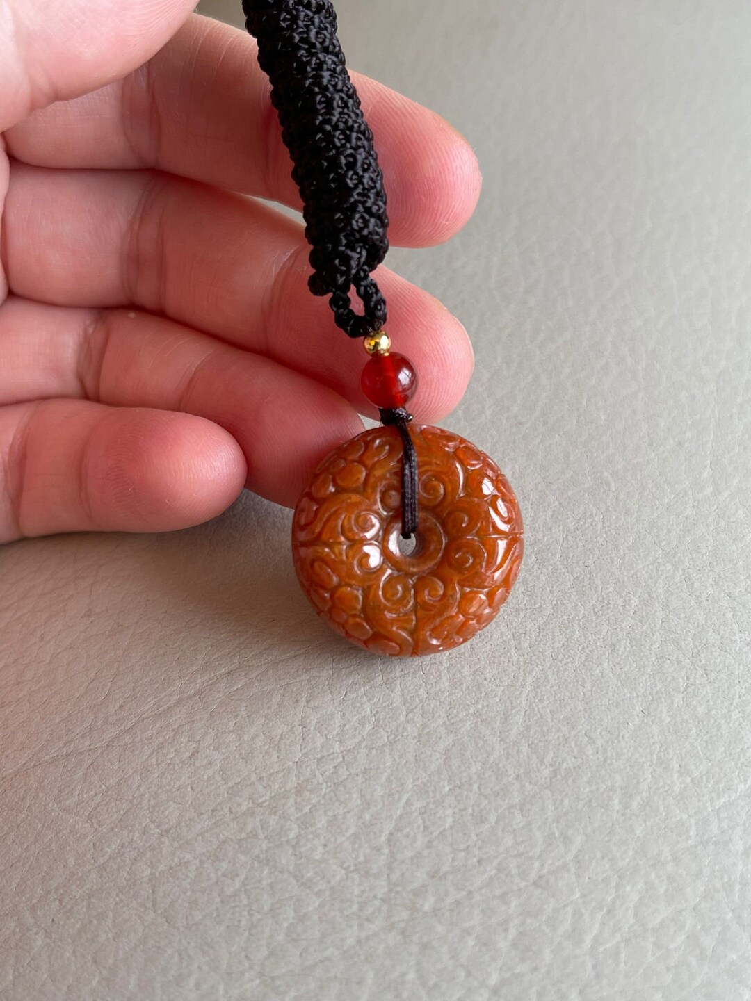 Jadeite Jade Donut Pendant, Yellow Brownish, Natural Grade A Jade ...