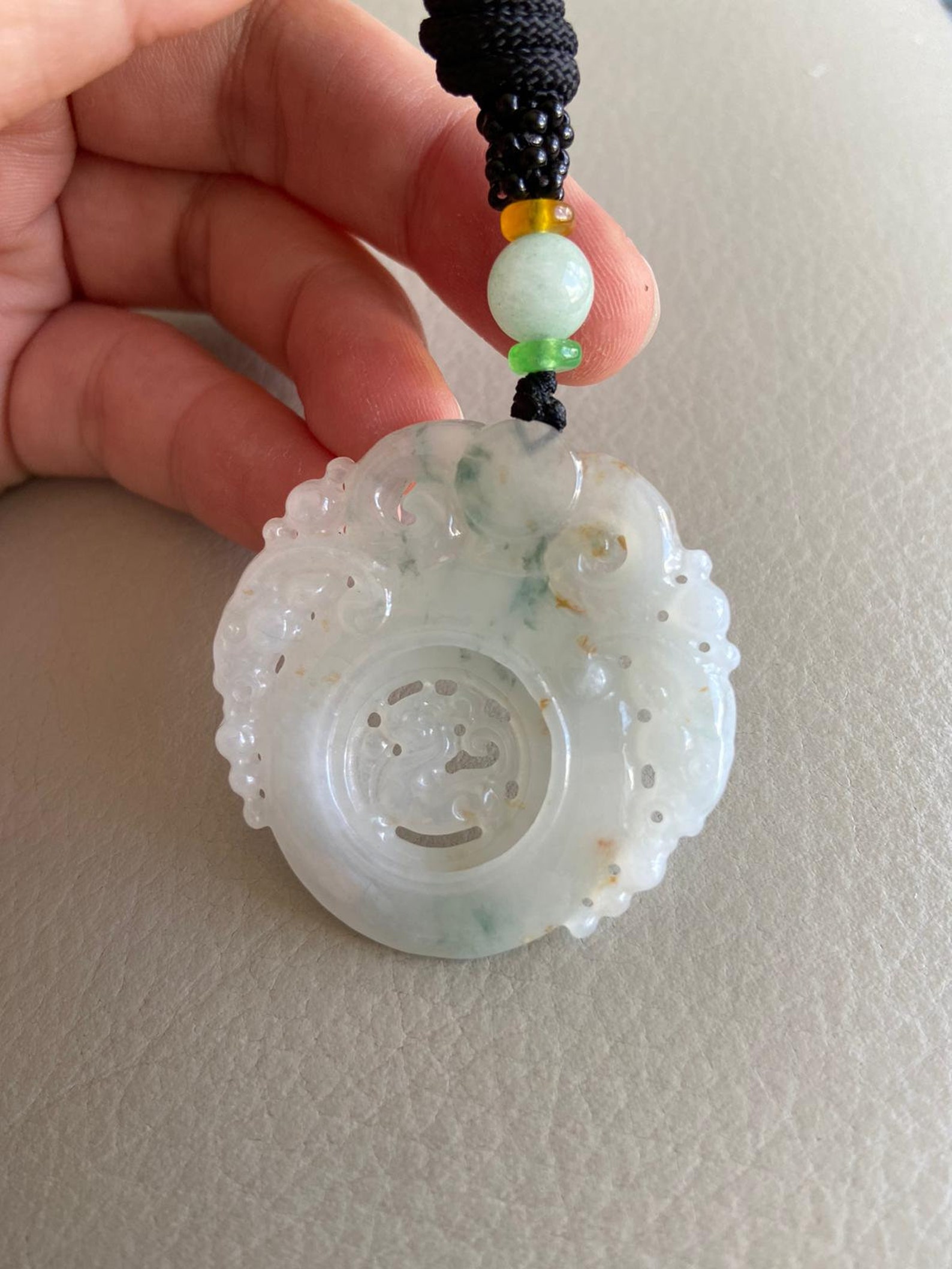 Goat Jadeite Jade Pendant, Light Green & Yellow, Natural Grade A Jade ...