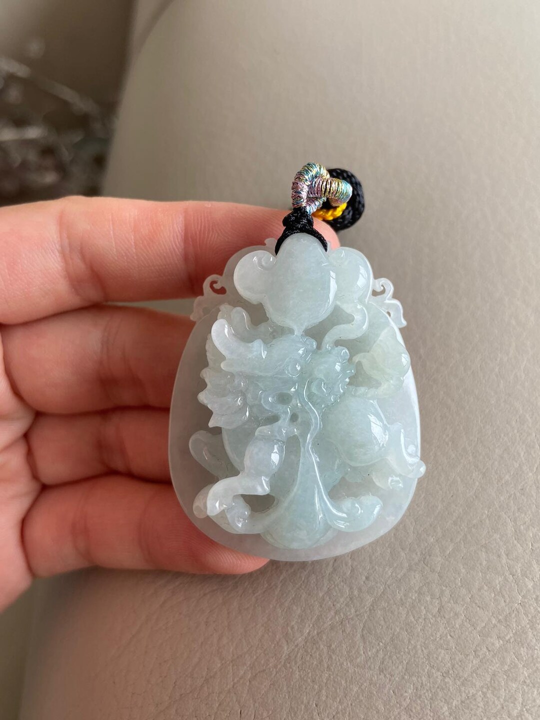 Qilin or Kirin 麒麟 Jadeite Jade Pendant, Light Green, Natural Grade A ...