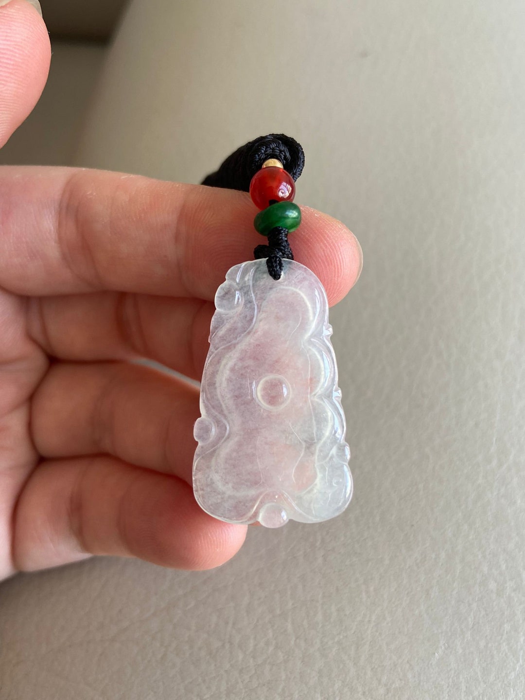 Lotus Flower Jadeite Jade Pendant, Light Green, Natural Grade A Type A ...