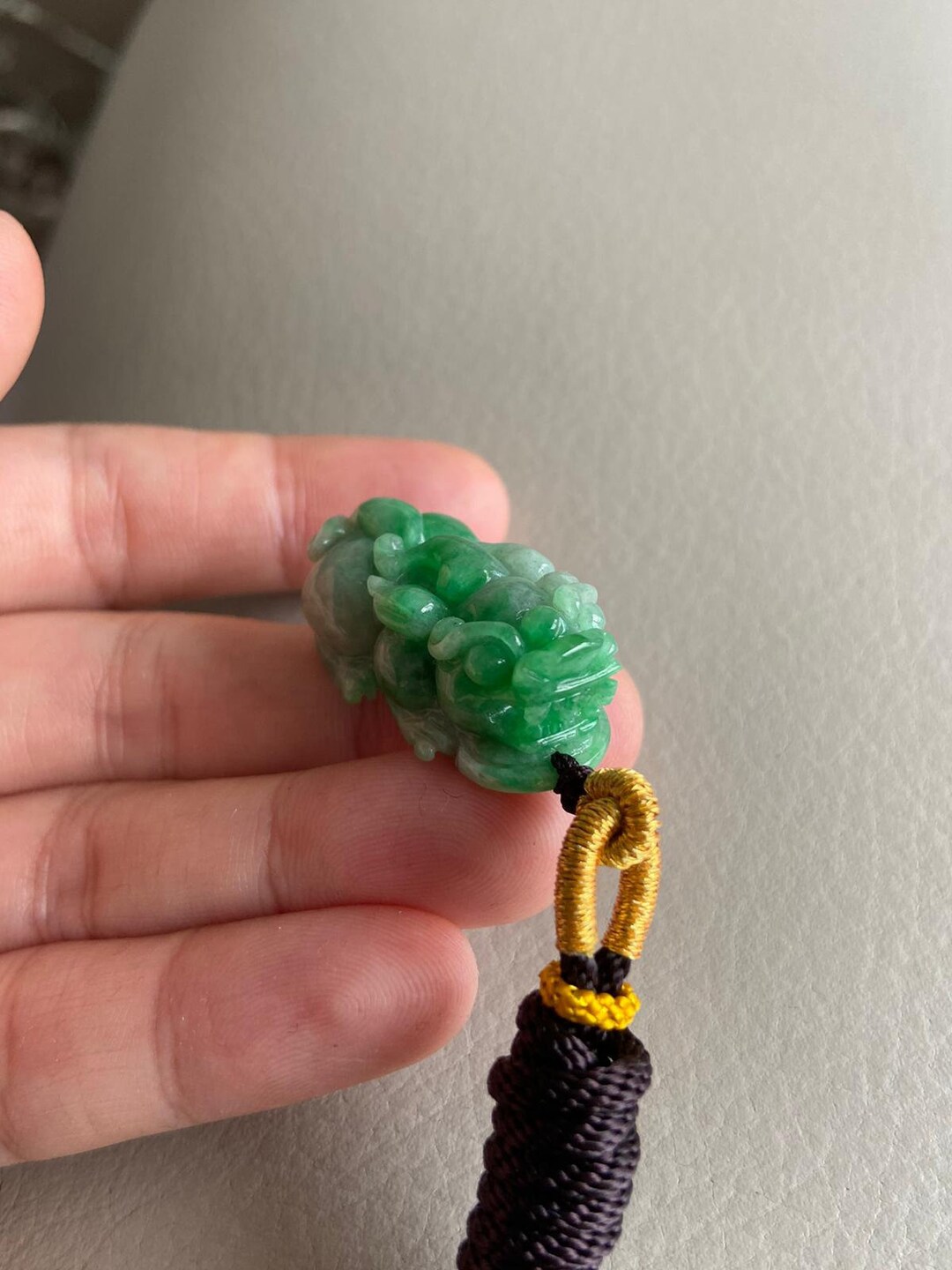 Chinese Pixiu (貔貅) Jadeite Jade Pendant, Green, Natural Grade A Jade ...