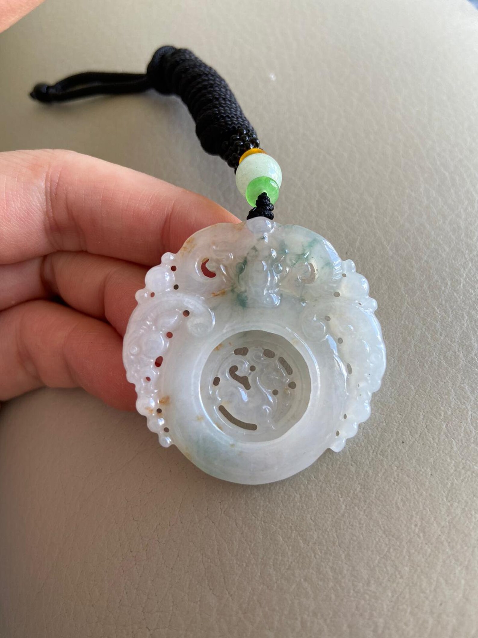 Goat Jadeite Jade Pendant, Light Green & Yellow, Natural Grade A Jade ...