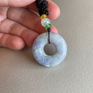 Jadeite Jade Donut Pendant, Light Lavender & Green, Natural Grade A ...