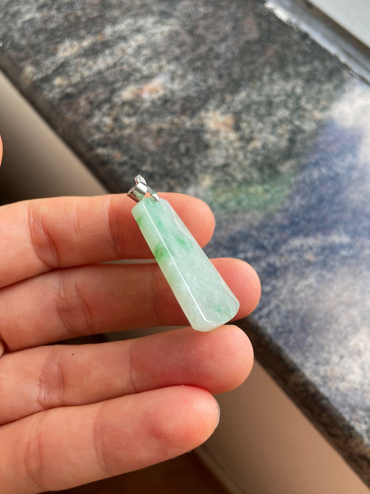 Natural Burmese Jadeite Jade Pendant: Light Green Gemstone - Etsy